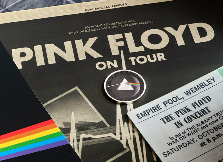 Pink Floyd rainbow prism effect coins launched by the Royal Mint