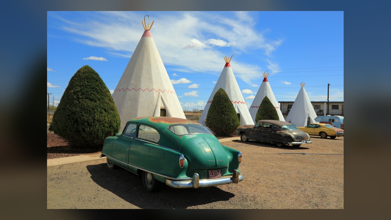You can actually sleep inside a concrete teepee on Arizona’s Route 66