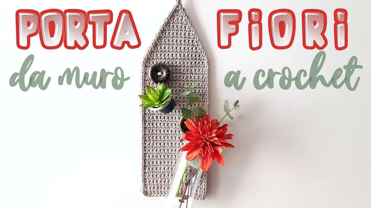 Vaso porta fiori da parete all’uncinetto decor casa
