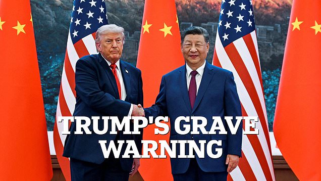 Presidents Trump and Xi Jinping shake hands before meeting