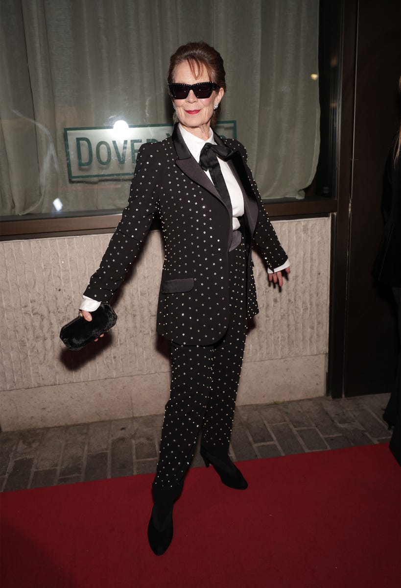 Celia Imrie looks incredible in a sparkling polka dot suit with a chic ...