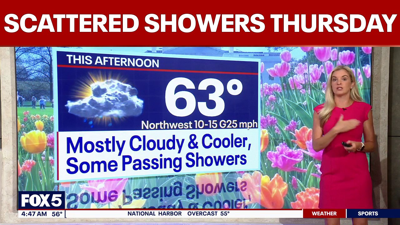 DC weather: Cloudy, cool with scattered showers Thursday