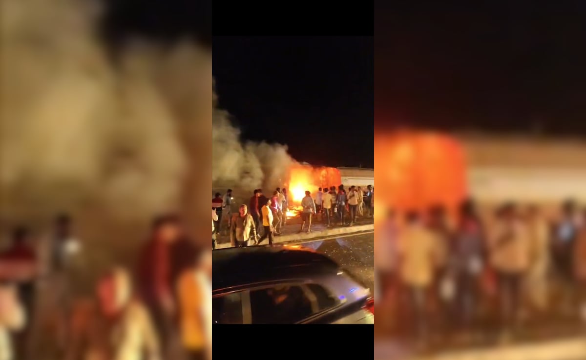 4 dead, 10 injured as bus catches fire after tanker collision in Gujarat