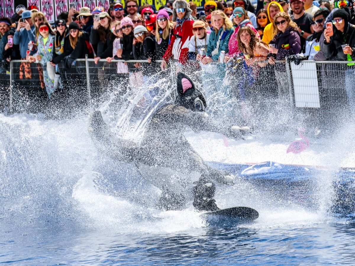 Annual slush cup makes waves at Sunshine ahead of a rare summer ski season