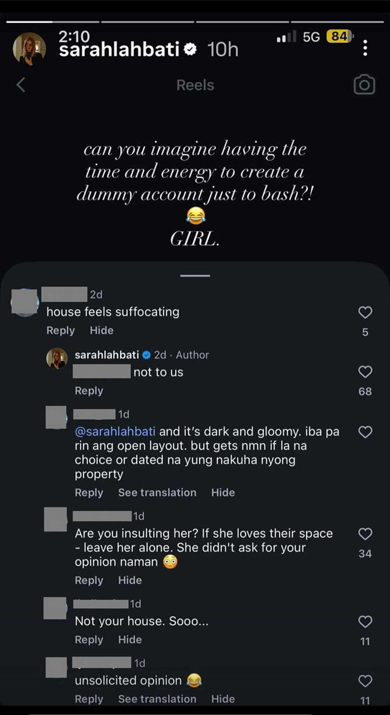 Sarah Lahbati, sinagot ang basher na bumatikos sa kanyang bahay
