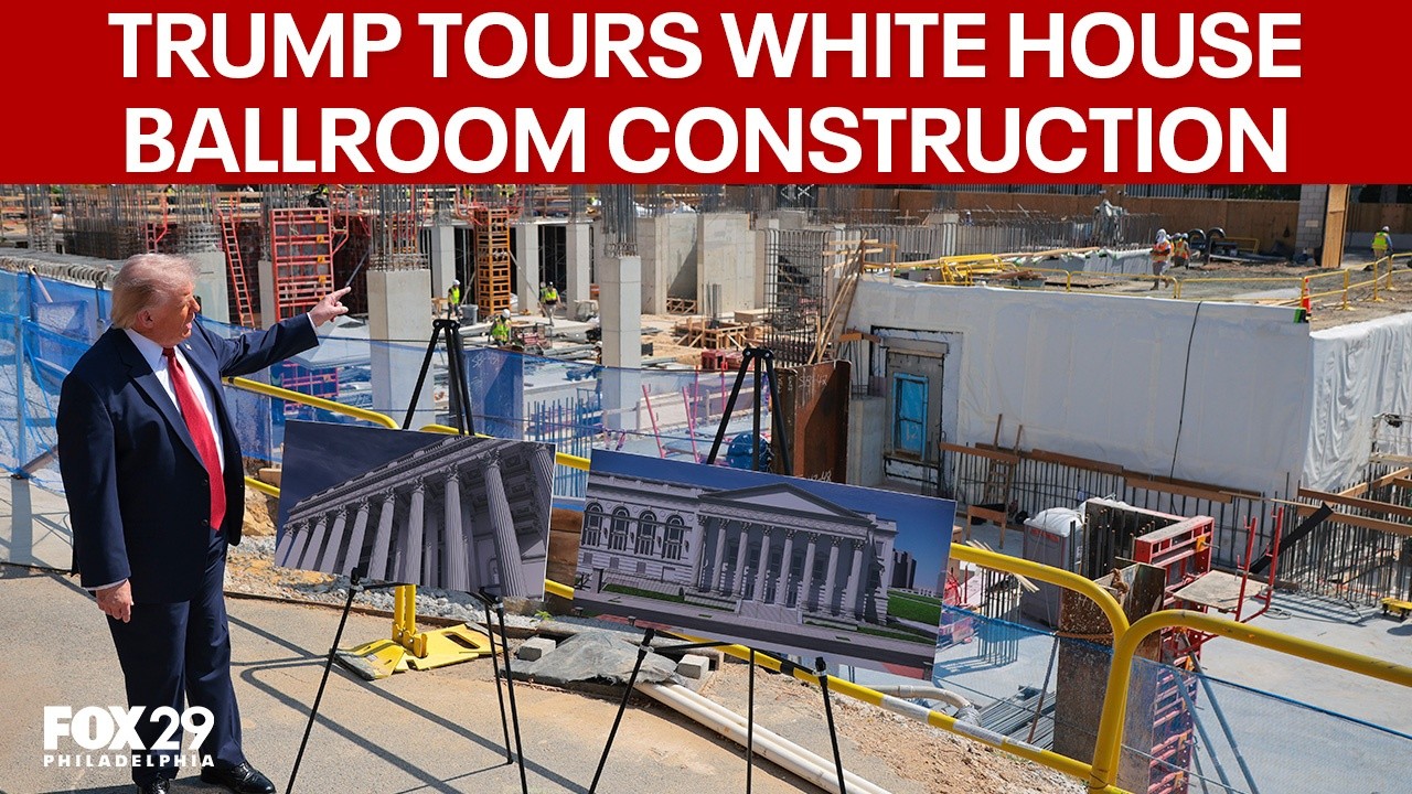 Trump tours White House ballroom construction, answers questions
