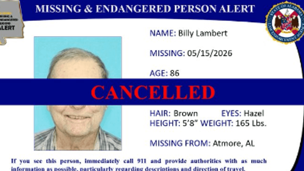 ALEA cancels missing person alert for Atmore senior