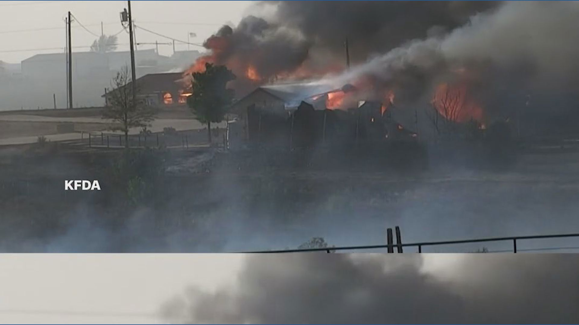 'Stinky Fire' tears through homes, buildings and land in Texas
