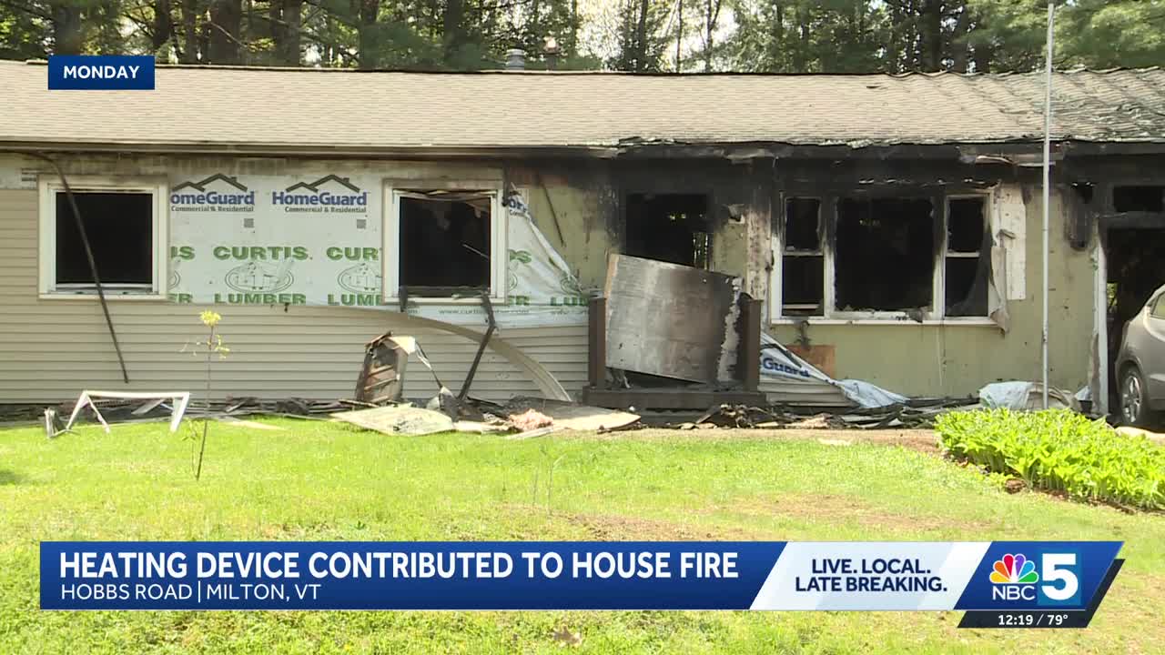 Heating device contributed to house fire in Milton