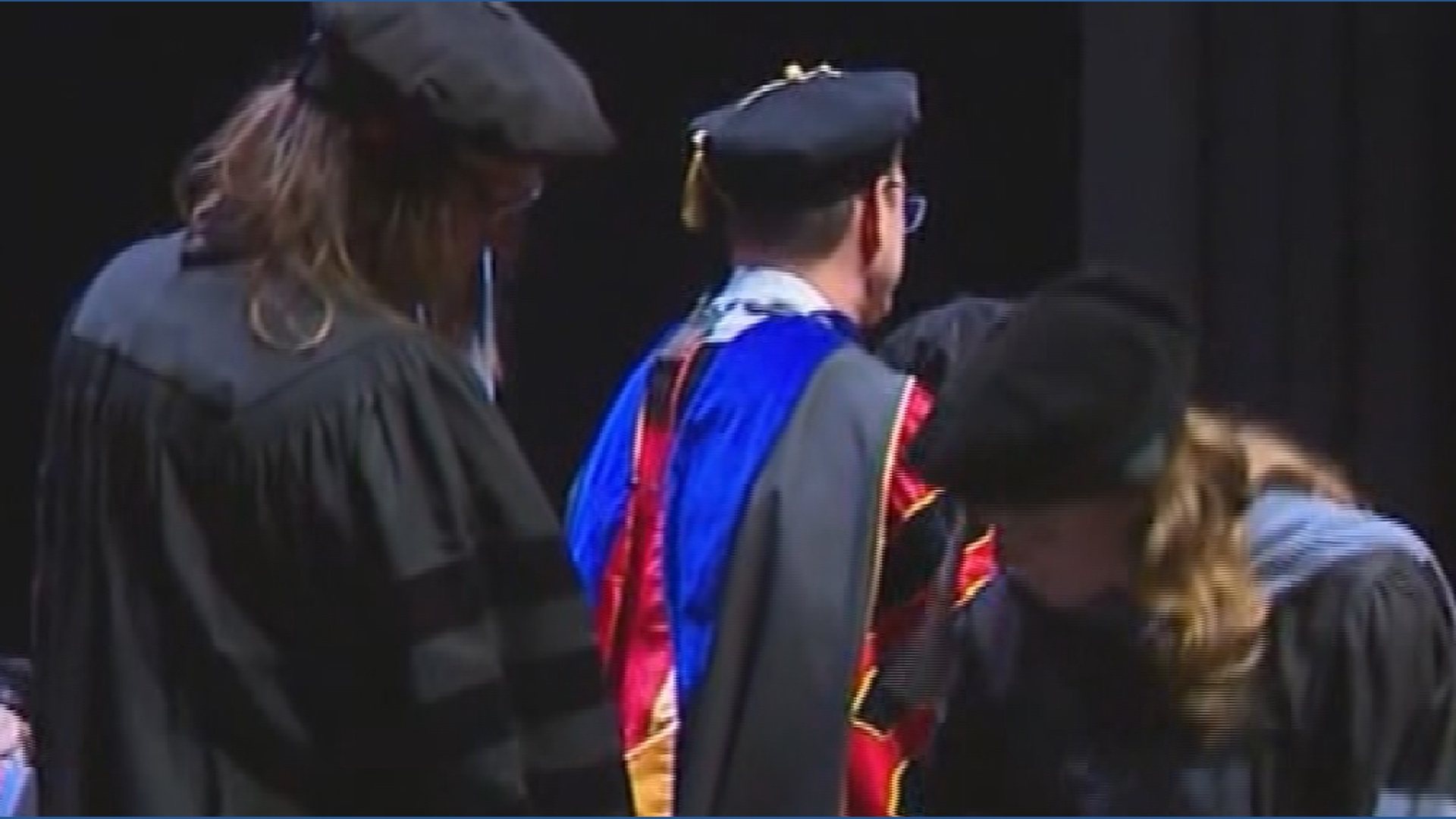 Rescued dog joins vet school commencement in Iowa
