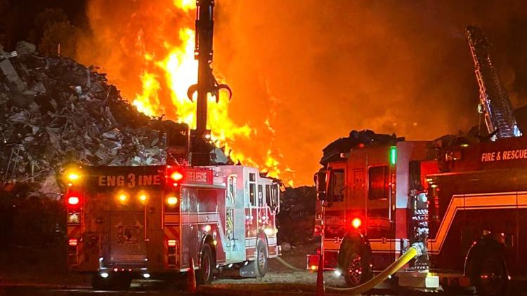 Scrap metal fire at Reidsville recycling facility burns for over 16 hours