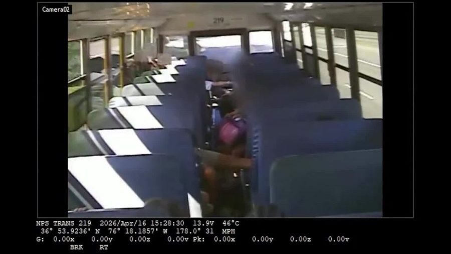 Video shows student fall out of back of Virginia school bus