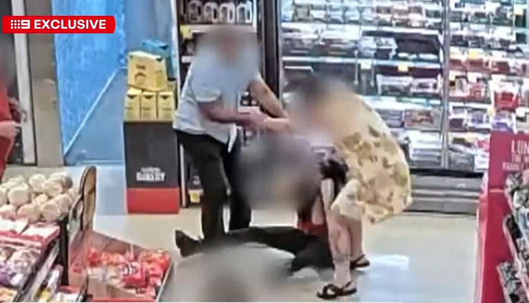 Shocking footage of attack on Coles worker