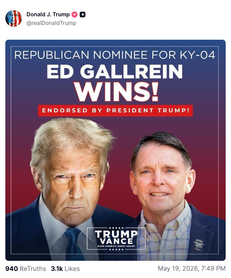 Massie cracks throuple joke as he concedes to Trumpy challenger