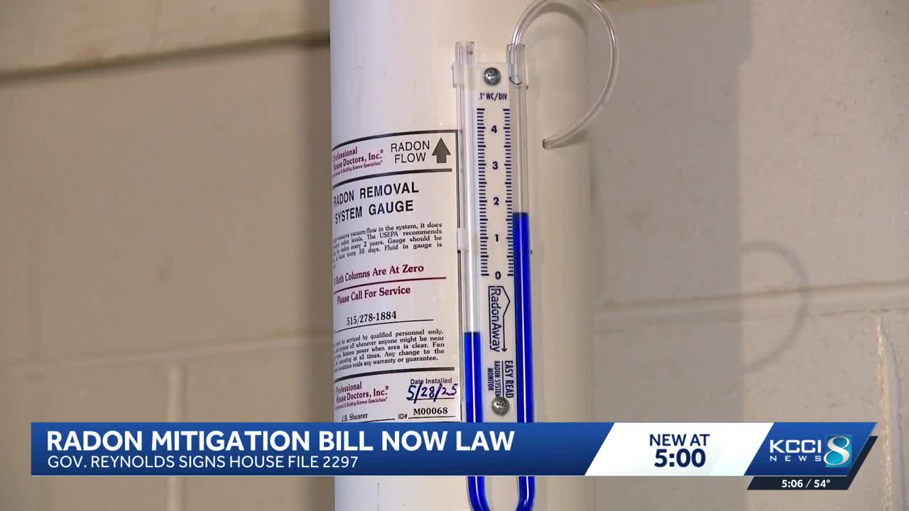 Iowa governor signs law mandating radon mitigation systems in new homes