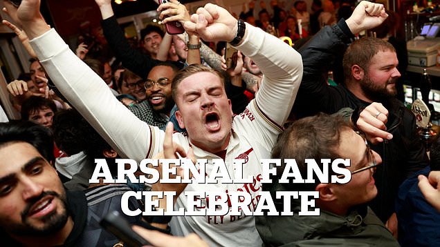 Arsenal fans go wild celebrating winning the Premier League