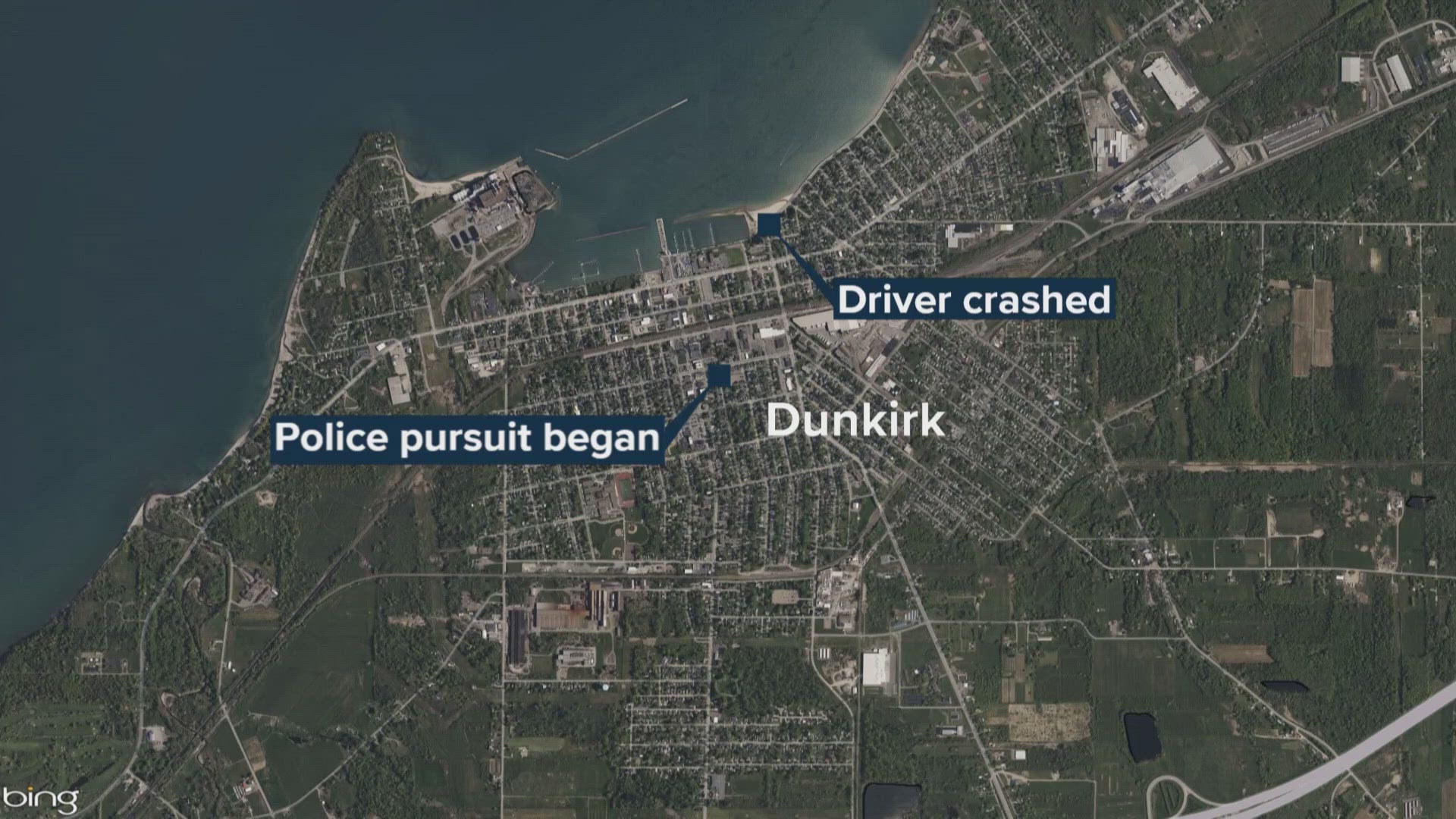 Dunkirk police chase ends in lakefront crash