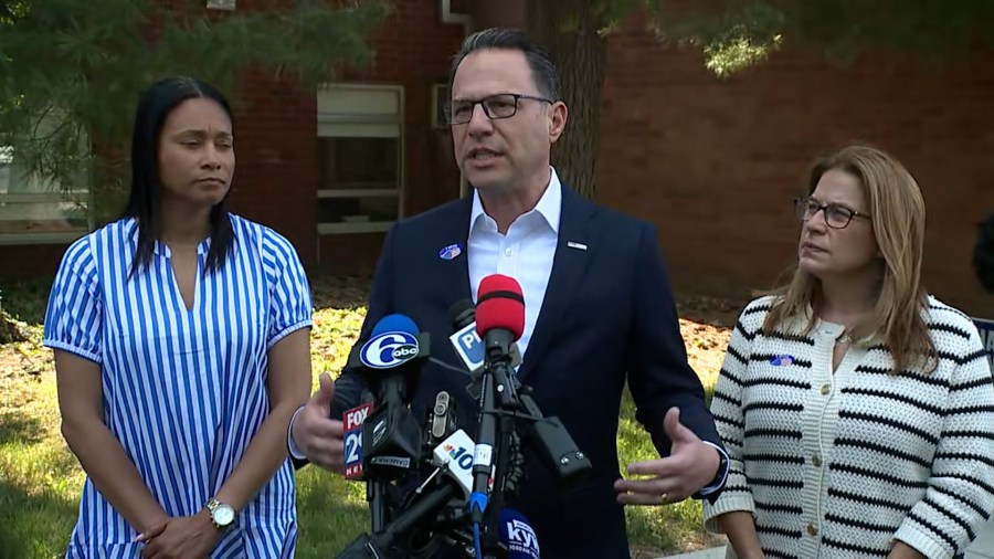 Gov. Josh Shapiro casts ballot in Pennsylvania primary election