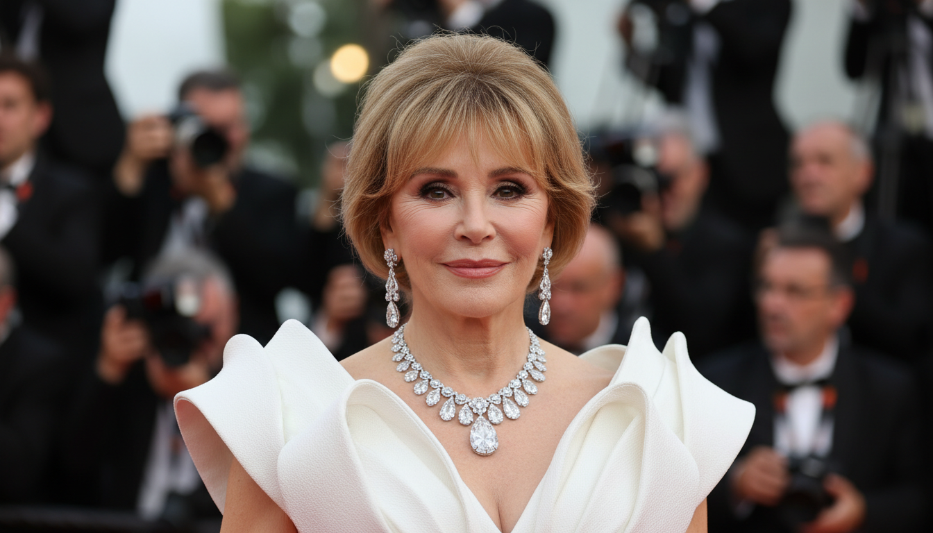 Joan Collins steals the show in breathtaking gown on the Cannes red carpet