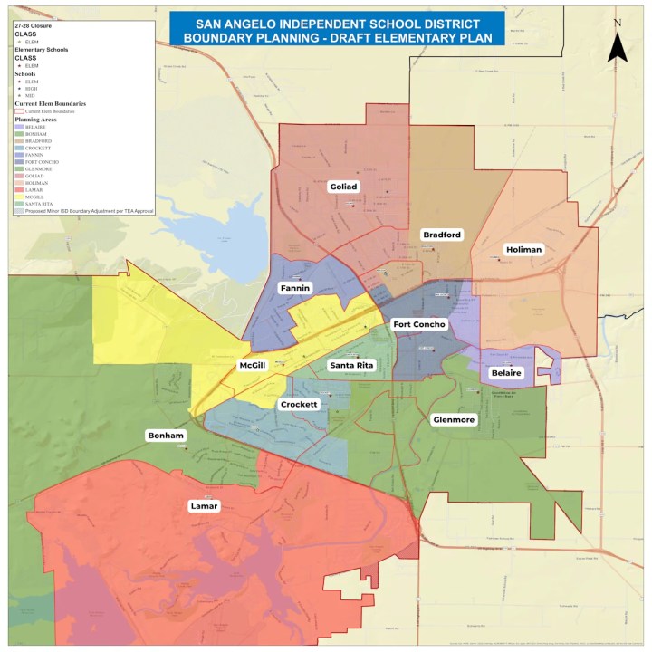 San Angelo ISD board to consider new elementary attendance boundaries