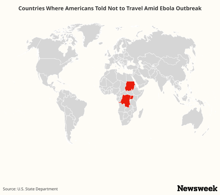 Map shows where Americans told not to travel amid Ebola outbreak