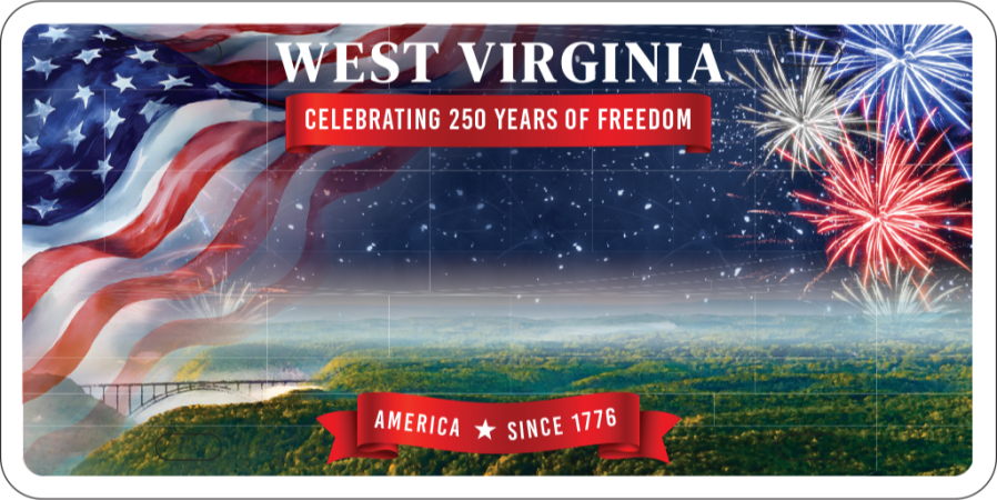 West Virginia reveals limited edition US 250th anniversary license plate