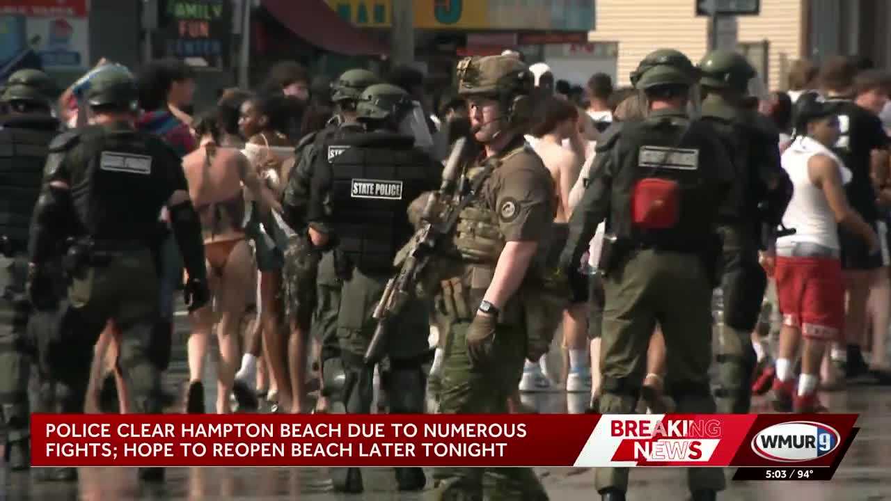 Police in tactical gear clear Ocean Boulevard in Hampton after fights ...