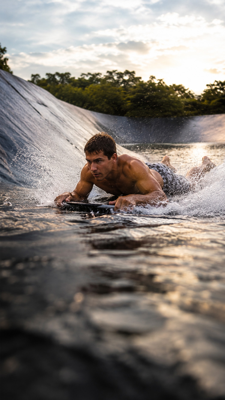 Giant slip and slide sends riders across huge surface