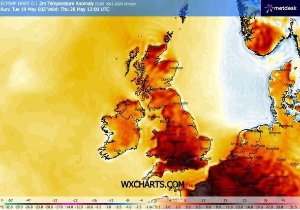 UK weather maps show 30 counties missing out on 29C heatwave - full list