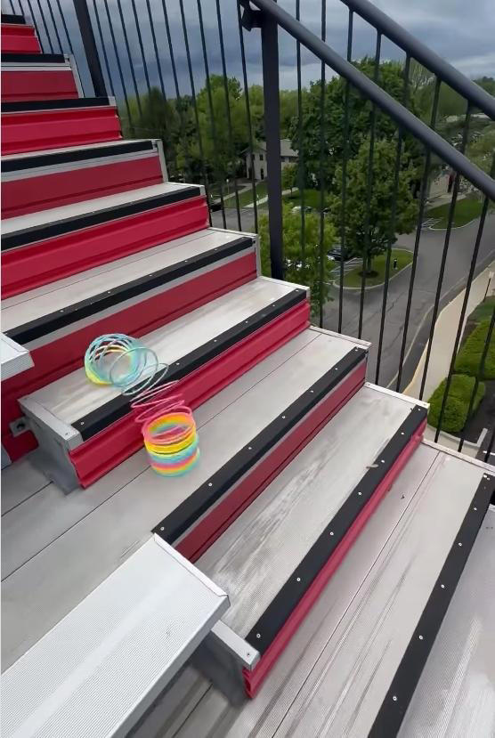 Watch: Ohio family sends Slinky down a record-breaking 53 stairs