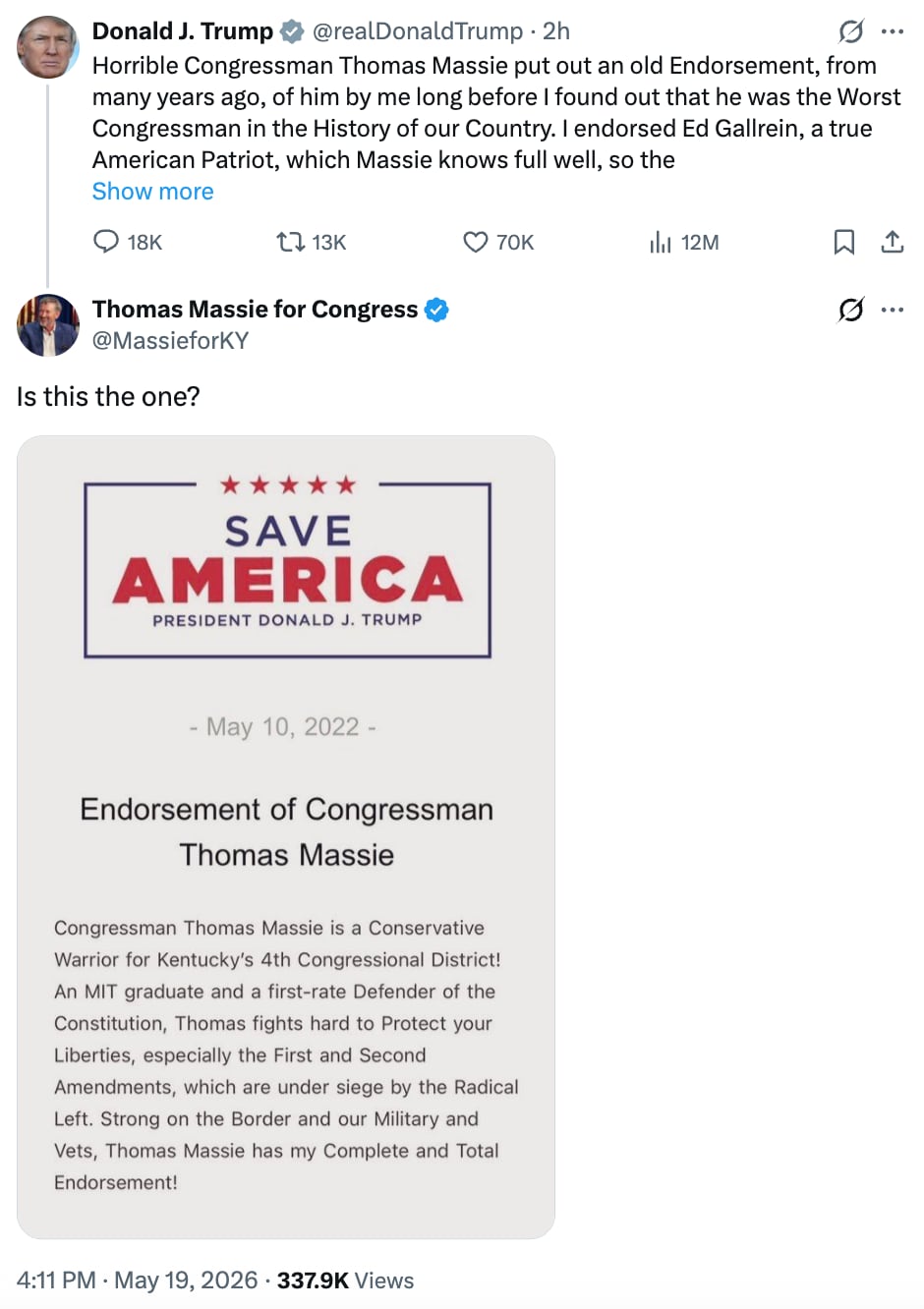 Panicked Trump fires off first tweet in months