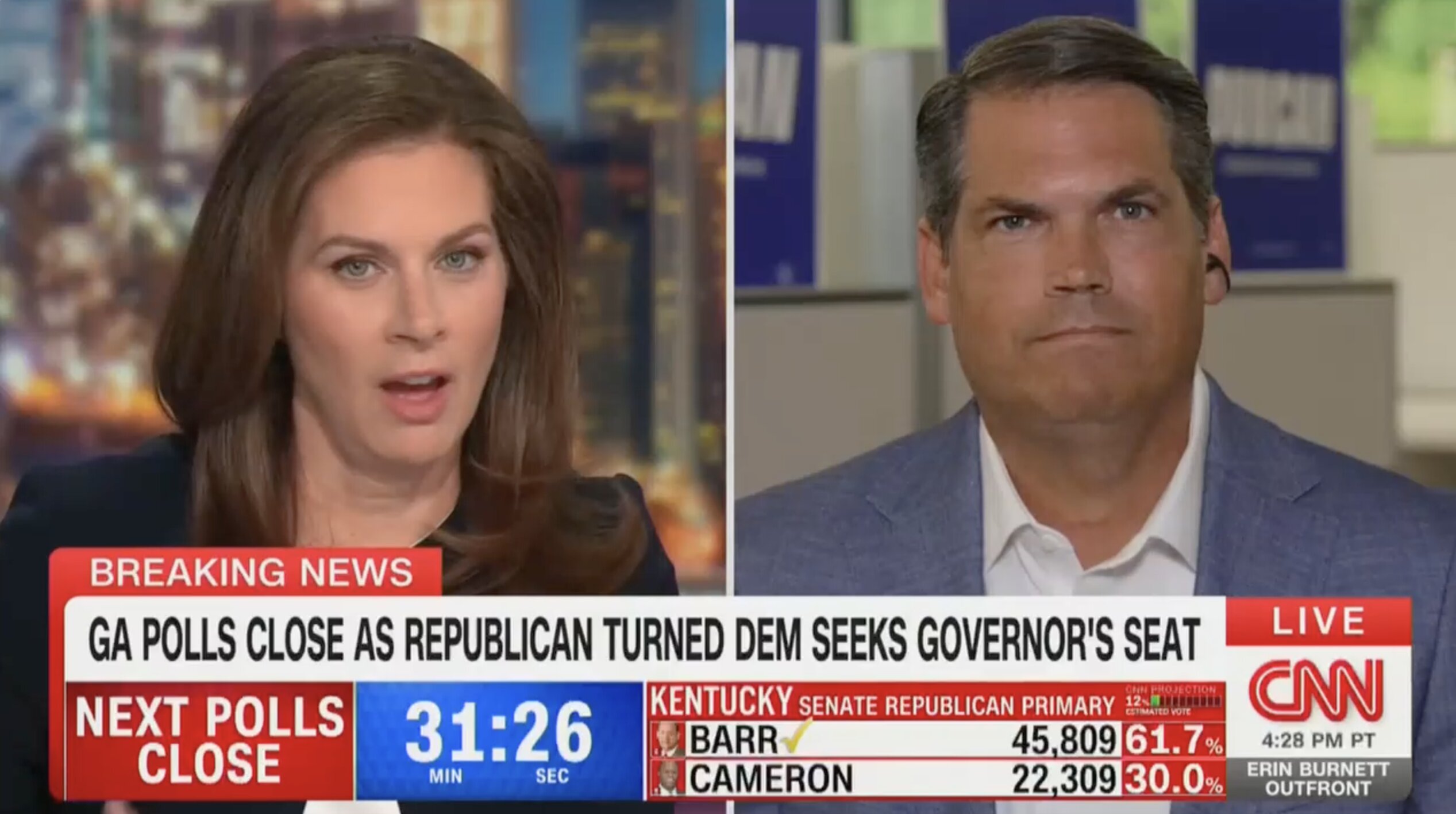 Erin Burnett confronts former CNN colleague-turned-candidate who ...