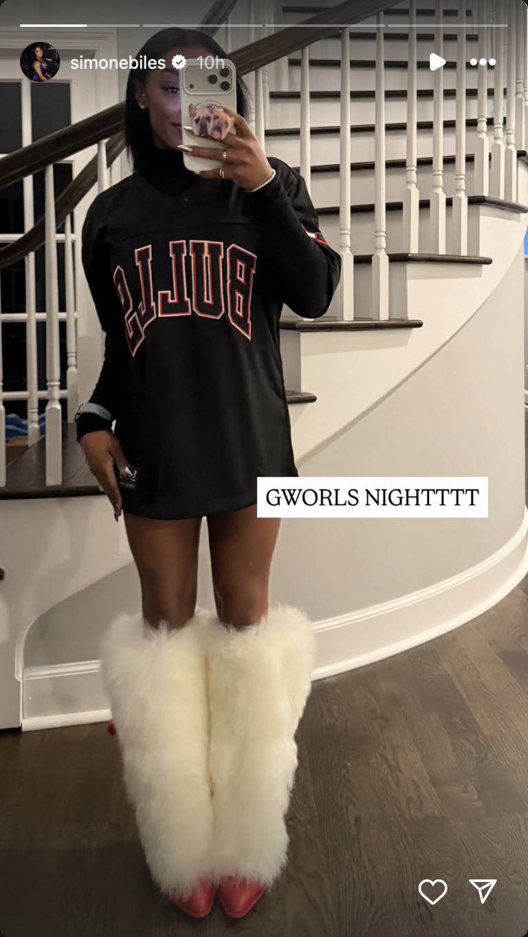 Simone Biles just stepped out in fruit shoes and I'm obsessed