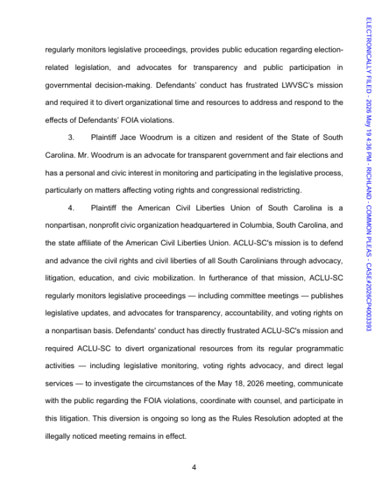 Lawsuit filed over redistricting in South Carolina