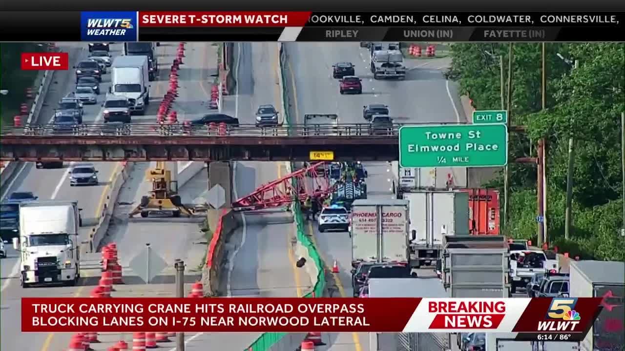 Interstate 75 lanes closed after construction equipment falls on highway