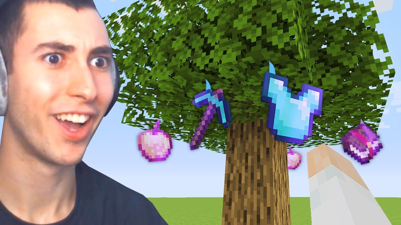 Minecraft UHC, but trees grow OP items