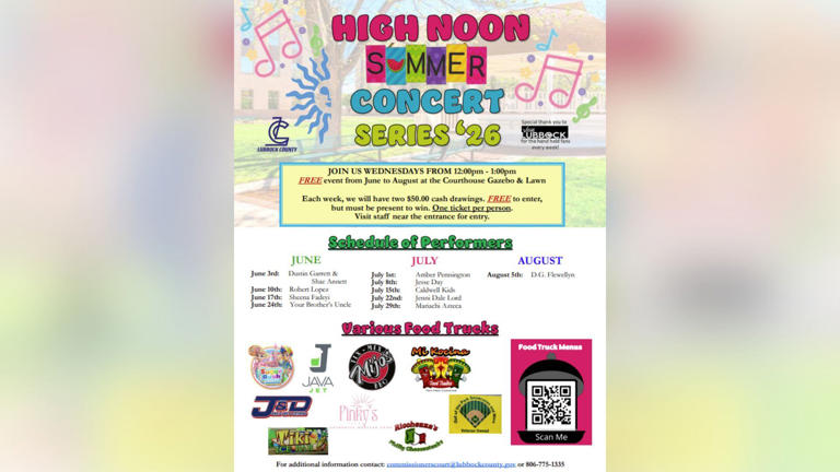 Lubbock County to host first performance of 2026 High Noon concert series