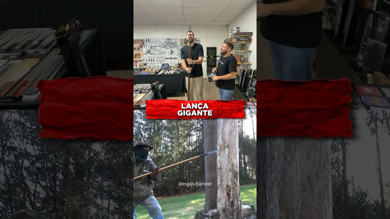 Essa lança gigante promete caçar javali igual medieval! 🐗🗡️