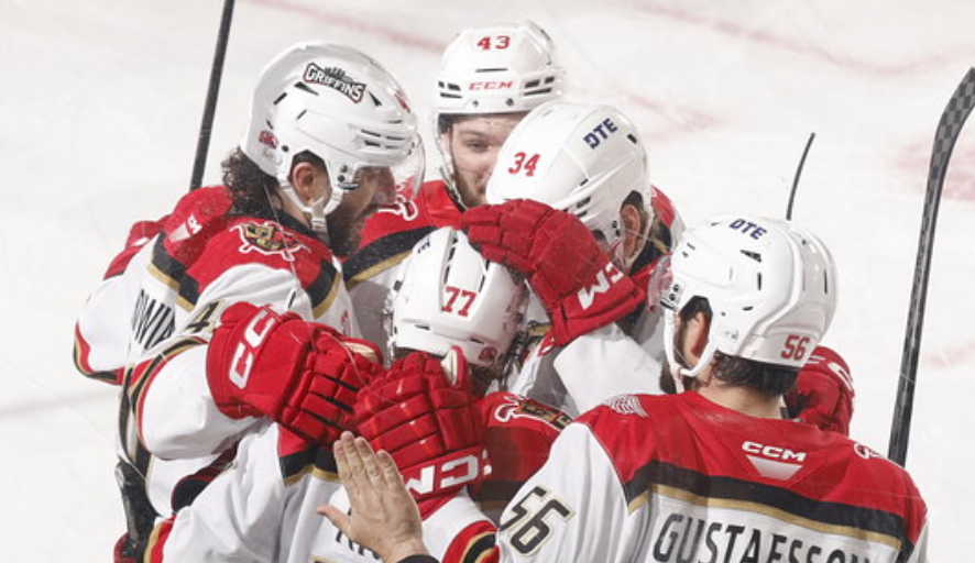 Hockey roundup: Griffins stay alive on Brandsegg-Nygard's overtime goal