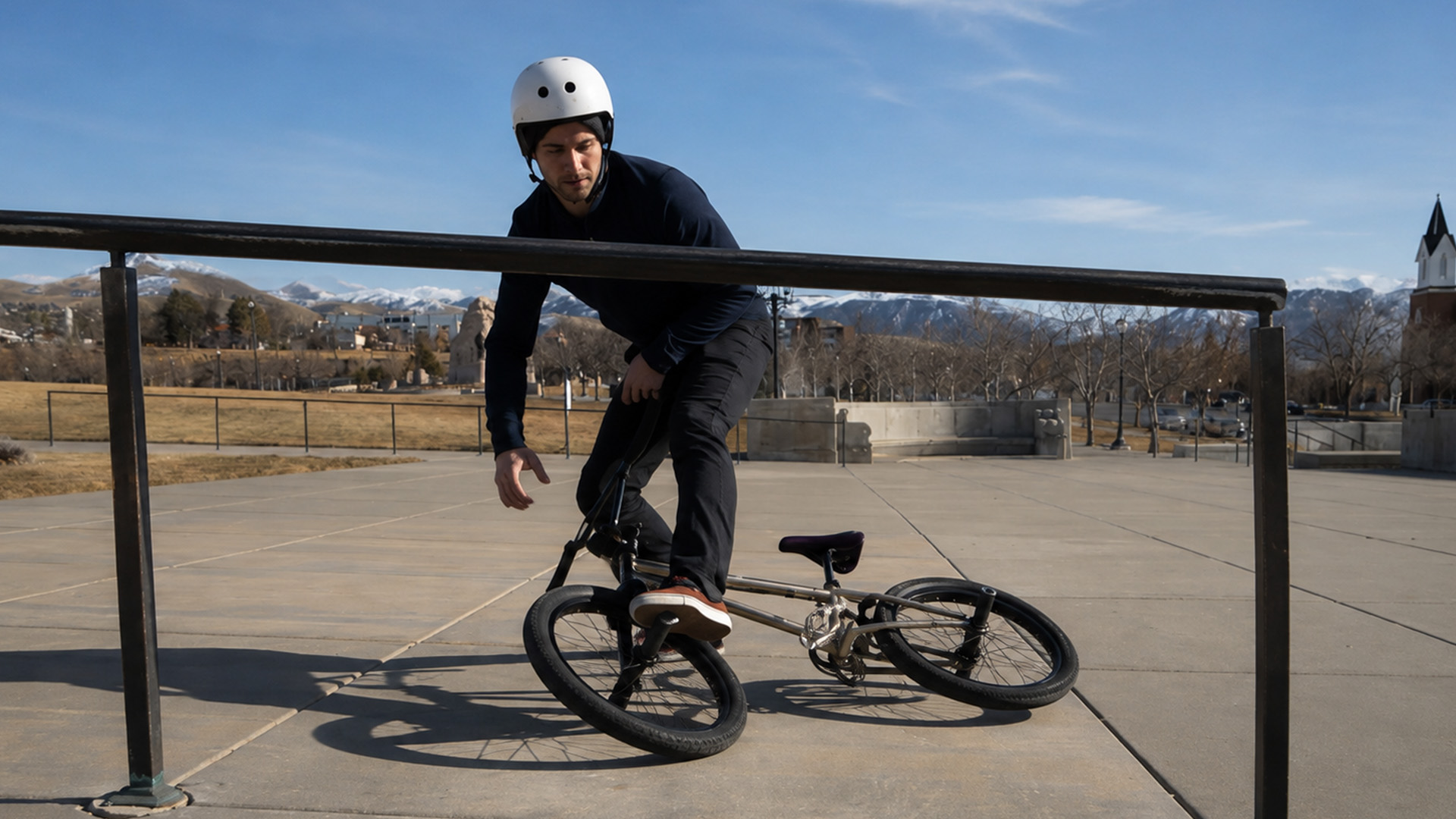 A behind the scenes look at bike parkour movement