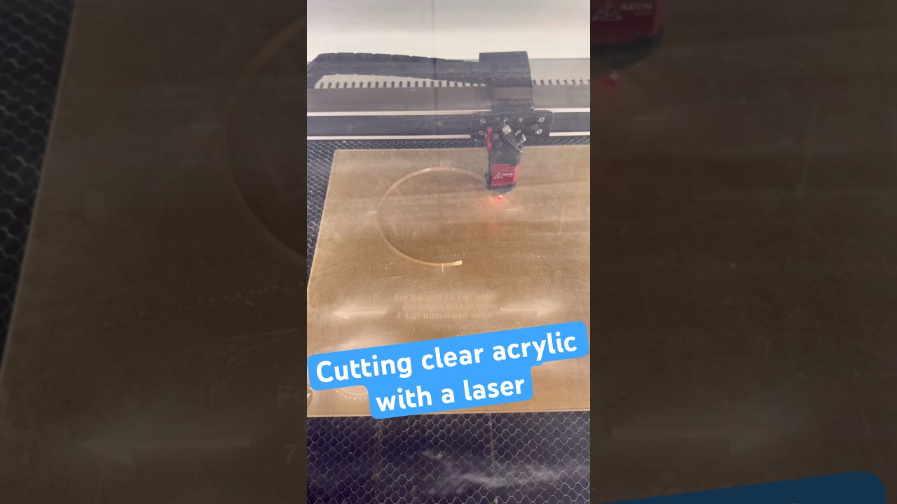 Cutting 1/4” clear acrylic with the Aeon Mira 7 redline laser #laser # ...
