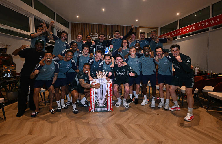 Wild scenes at the Emirates as Arsenal fans celebrate Premier League title
