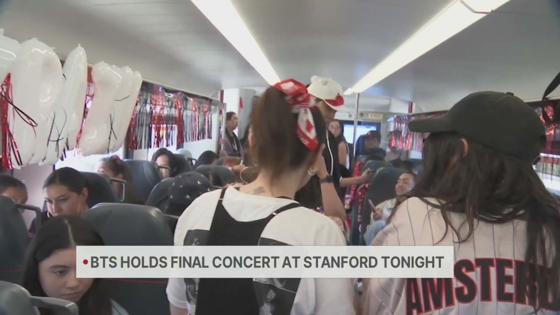 BTS fans party on Caltrain on way to final Stanford Stadium show