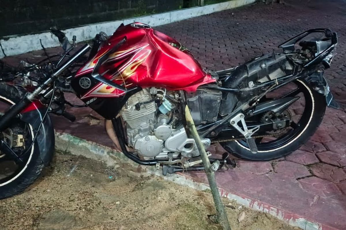 Kondisi Yamaha Scorpio ini memprihatinkan, sasis patah tangki mengkerut ...