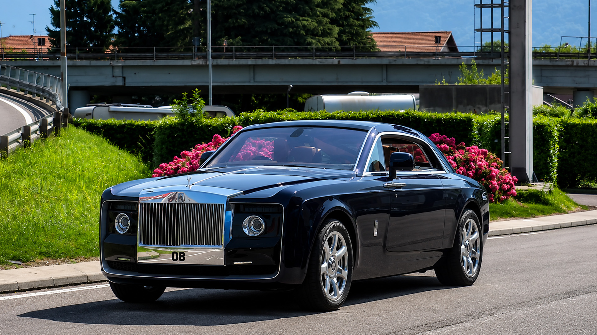 The $12.8 million Rolls-Royce Sweptail cruising on the highway