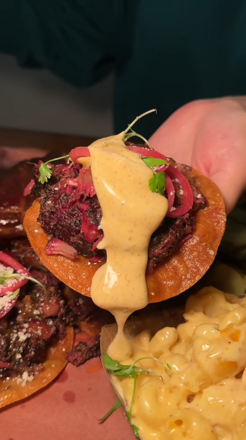 Must-try beef barbacoa tostadas in Charleston, SC
