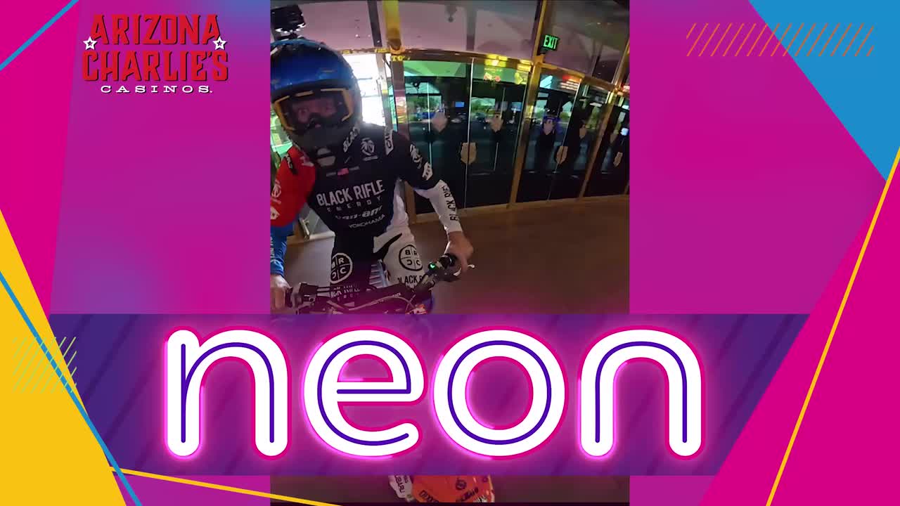 Motorcycle stunt star blows through off-Strip casino