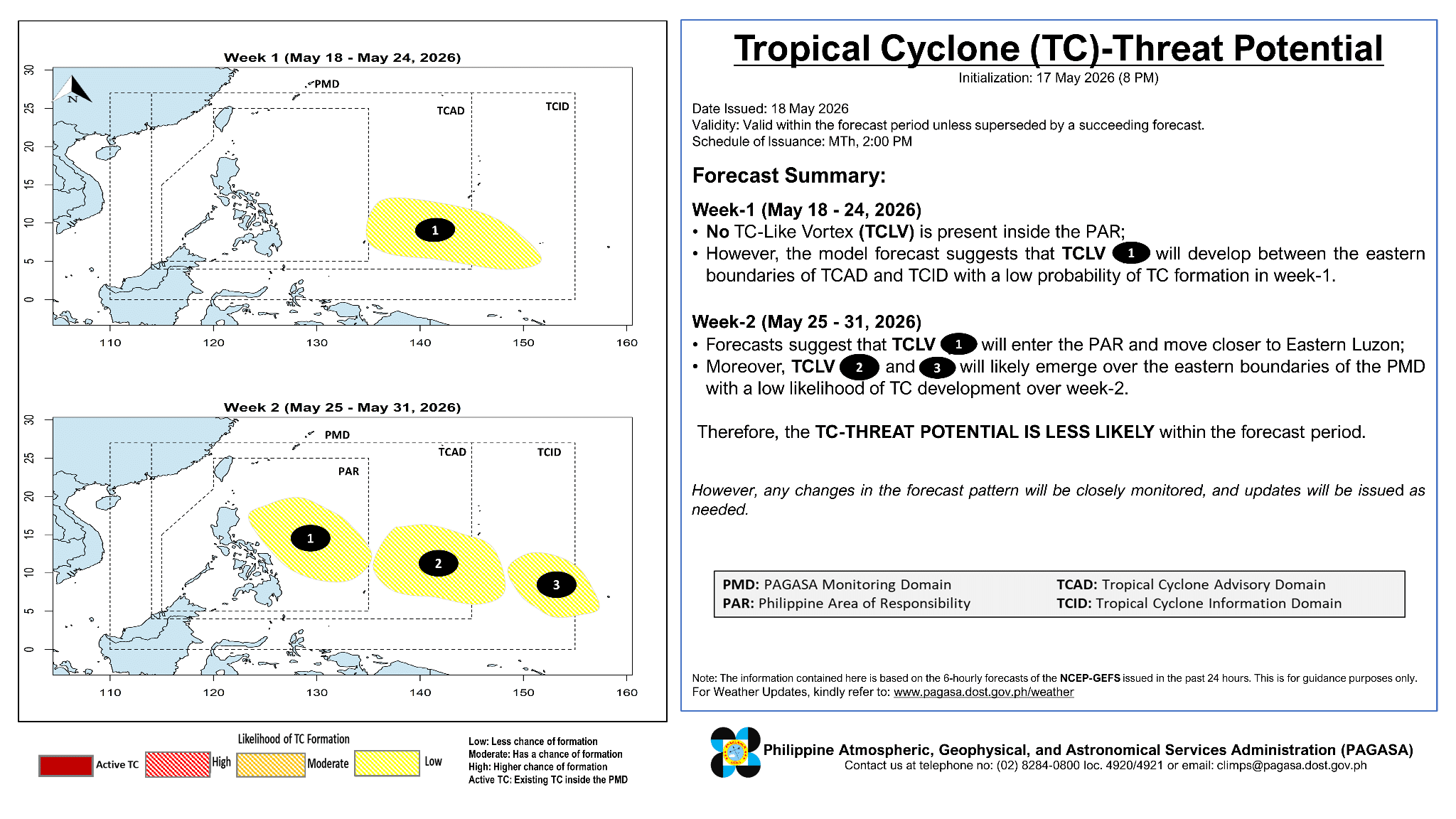 PAGASA tracks 3 possible LPAs, but storm risk remains low