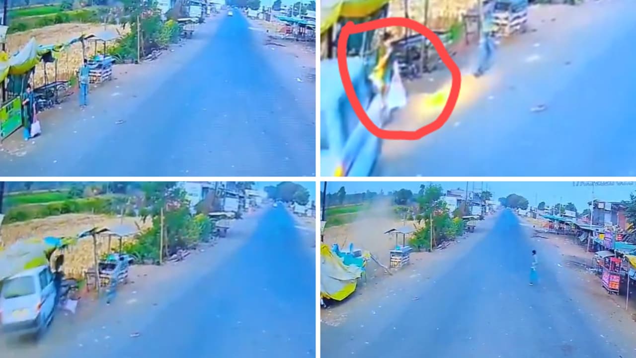 High-speed car hits woman, crashes into shops in Gujarat, CCTV video ...