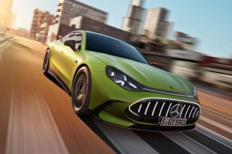 2026 Mercedes-AMG GT 4-door coupe is all-electric, mimics fake V8 roar ...